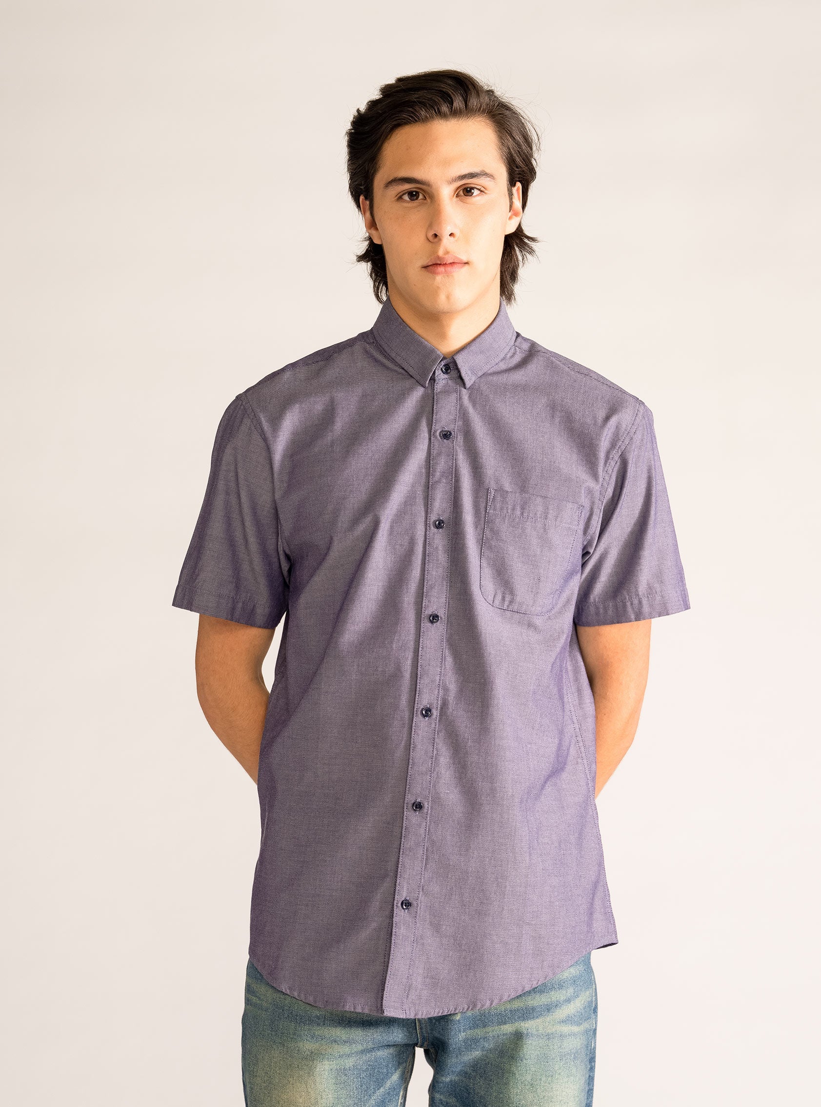 Omen Short Sleeve Shirt, Azul Obscuro